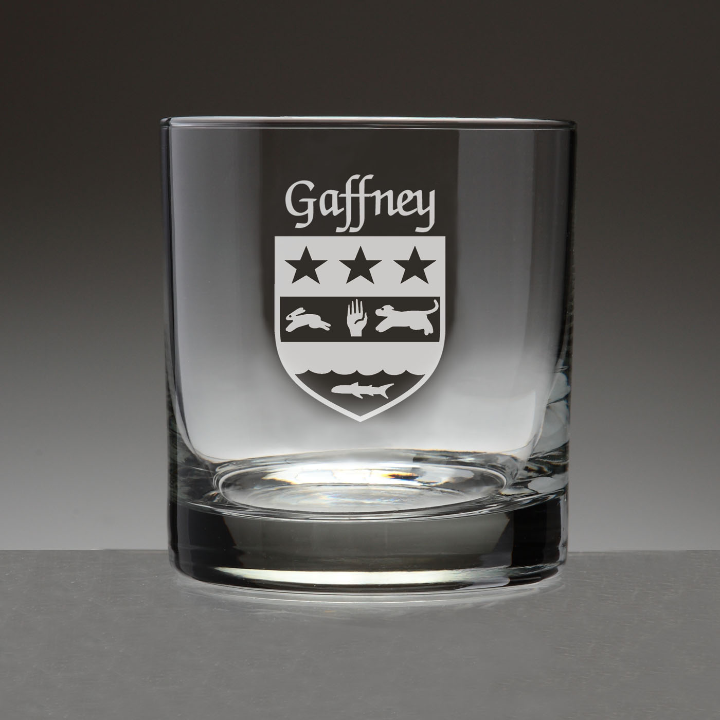 Gaffney Irish Coat of Arms Tumbler Glasses - Set of 4 (Sand Etched ...