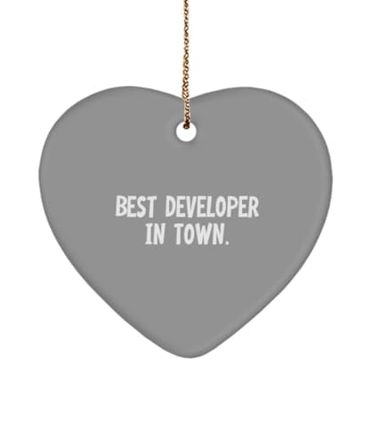 Gag Developer Gifts, Best Developer in Town, Developer Heart Ornament ...