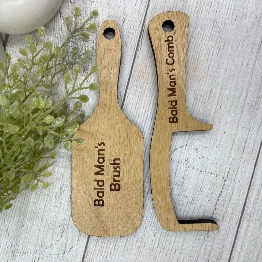 Gag Gift Comb for Bald Man, Joke Gift for Men's Hair Loss, Funny Wooden ...