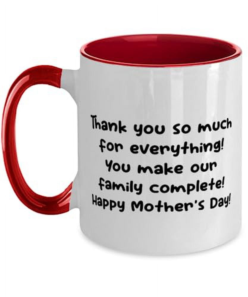 Gag Mother-in-law Two Tone 11oz Mug, Thank you so much for everything ...