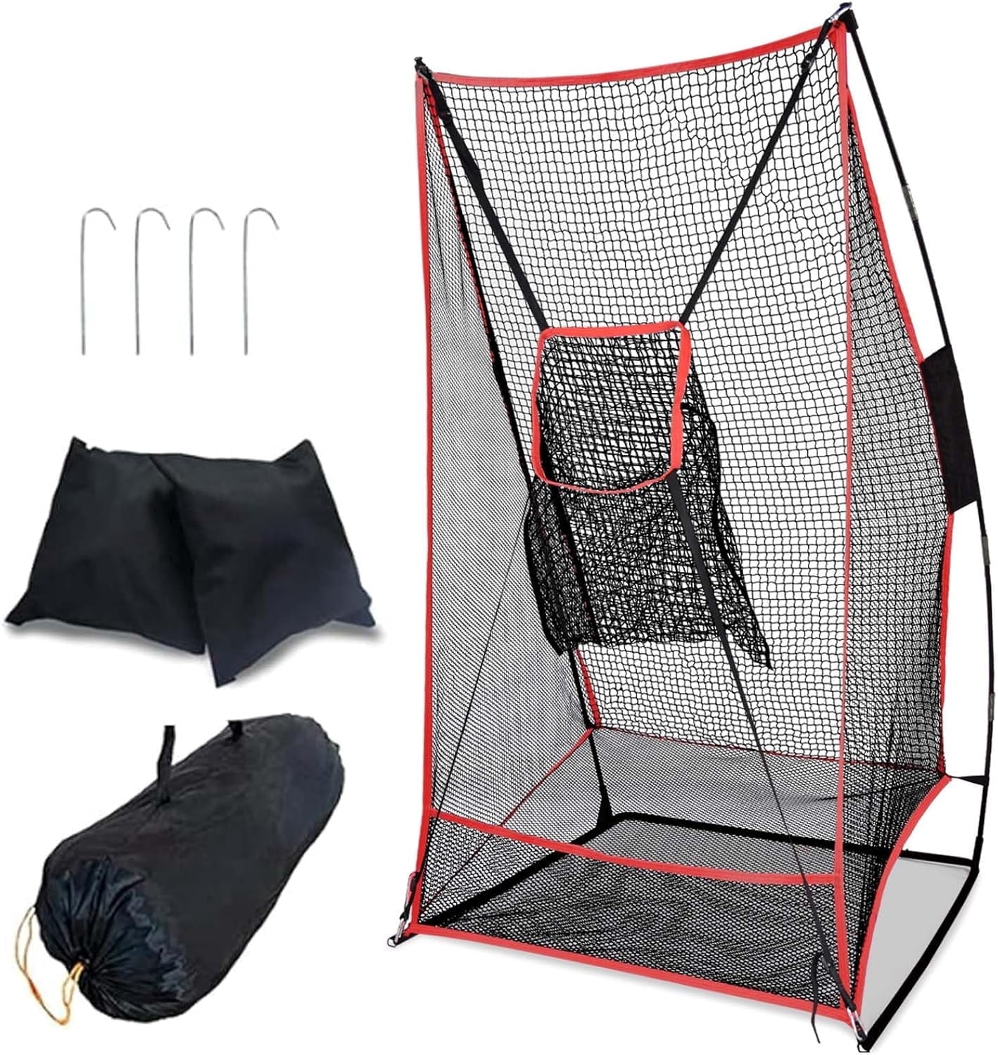 Gagalileo 2-in-1 Football Kicking Throwing Net - 6x3ft Portable Field ...