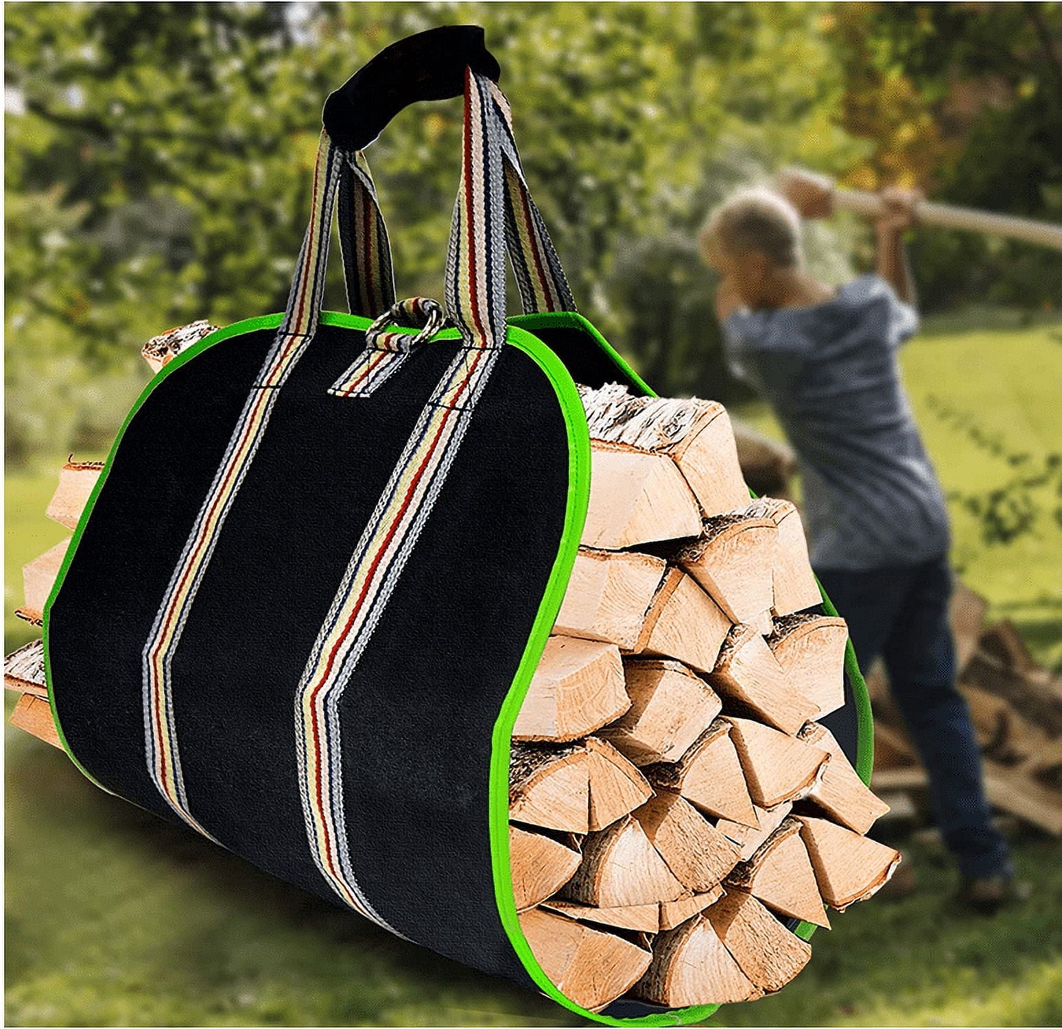 Gagalileo Durable Canvas Firewood Log Carrier Tote Bag with Handles for ...