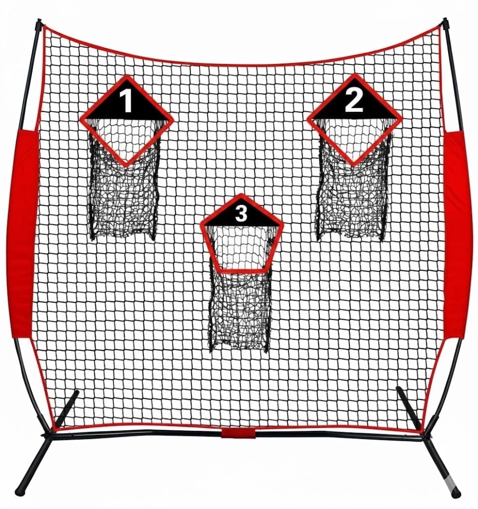 Gagalileo 6x6 Ft Football Throwing Net – 3 Target Pockets, Steel Frame ...