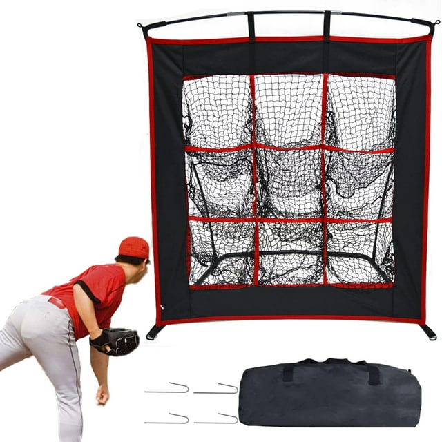Gagalileo Strike Zone Baseball Softball Pitching Net - Heavy Duty 9 ...
