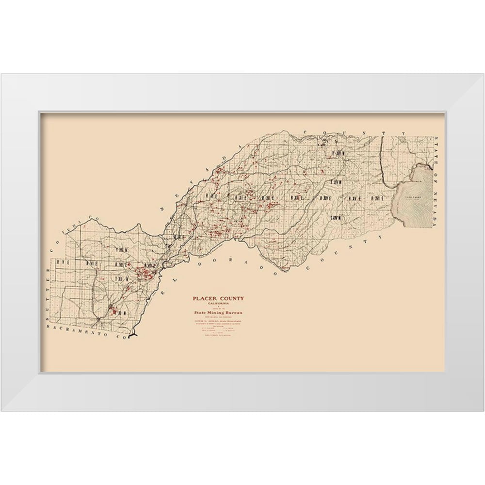 Gage 32x22 White Modern Wood Framed Museum Art Print Titled - Placer ...