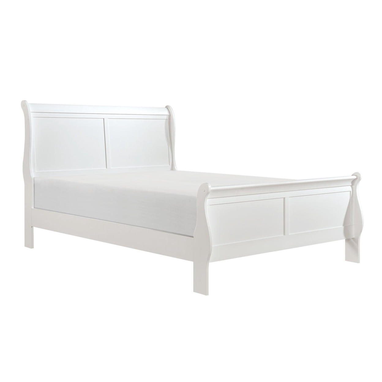 Gage Traditional California King Size Sleigh Bed, Wood Frame, Crisp ...