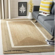 Gahilot International Natural Jute Rug Hand Braided Rectangle Area Rug ...