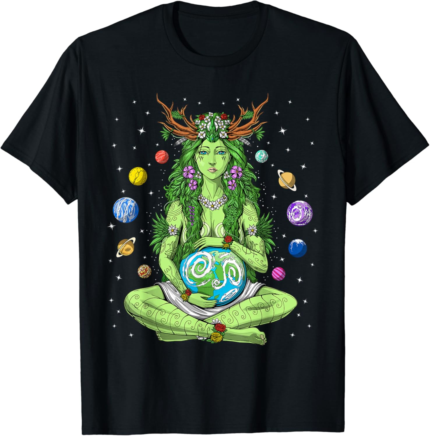Gaia Greek Goddess Pagan Mother Earth Hippie Nature Witchy T-Shirt ...
