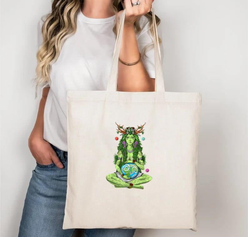Gaia Greek Goddess Tote Bag with Ancient Earth Mother Design in ...