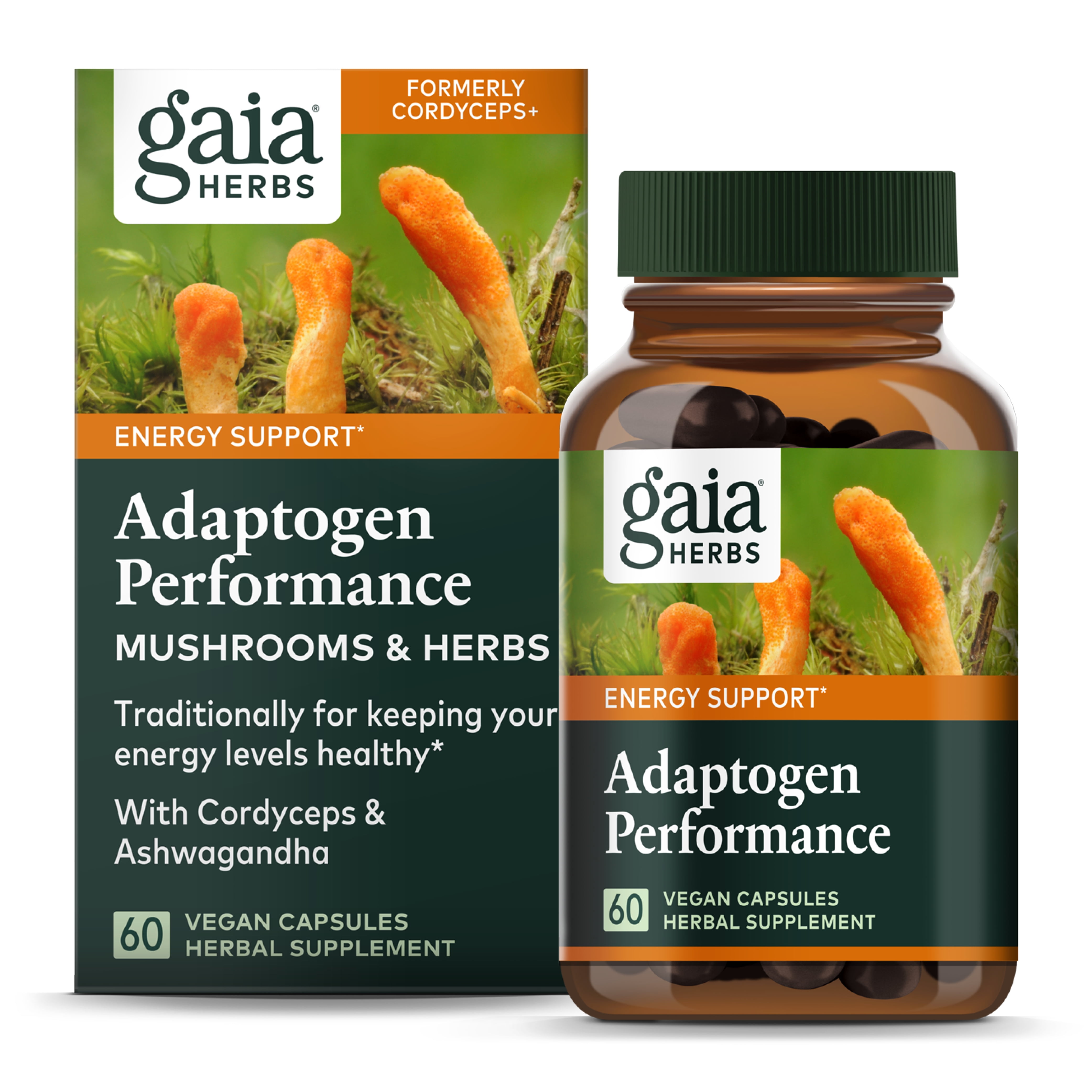 Gaia Herbs Adaptogen Performance Mushrooms & Herbs - Energy Support ...