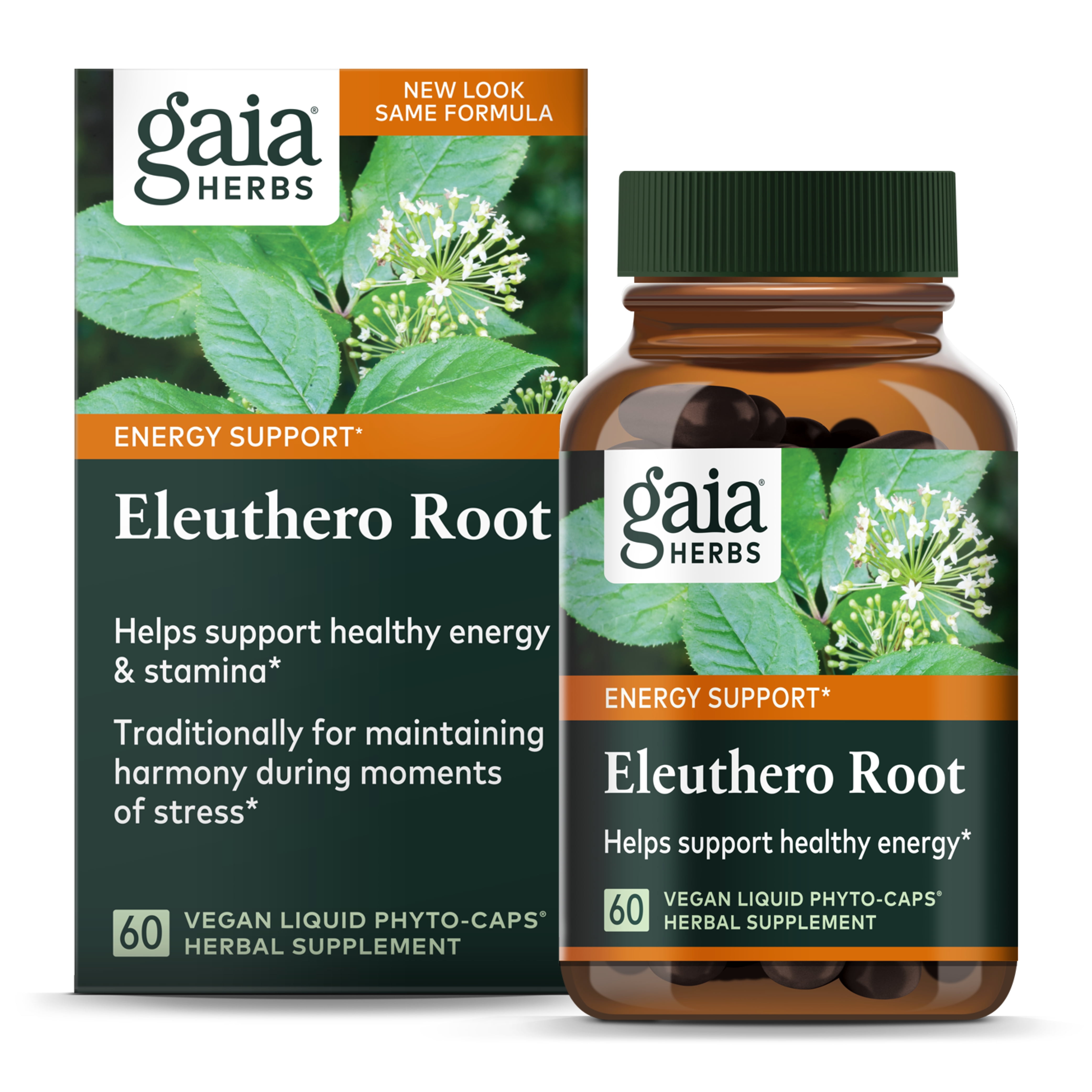 Gaia Herbs Eleuthero Root - 60 Vegan Liquid Phyto-Caps (30-Day Supply ...