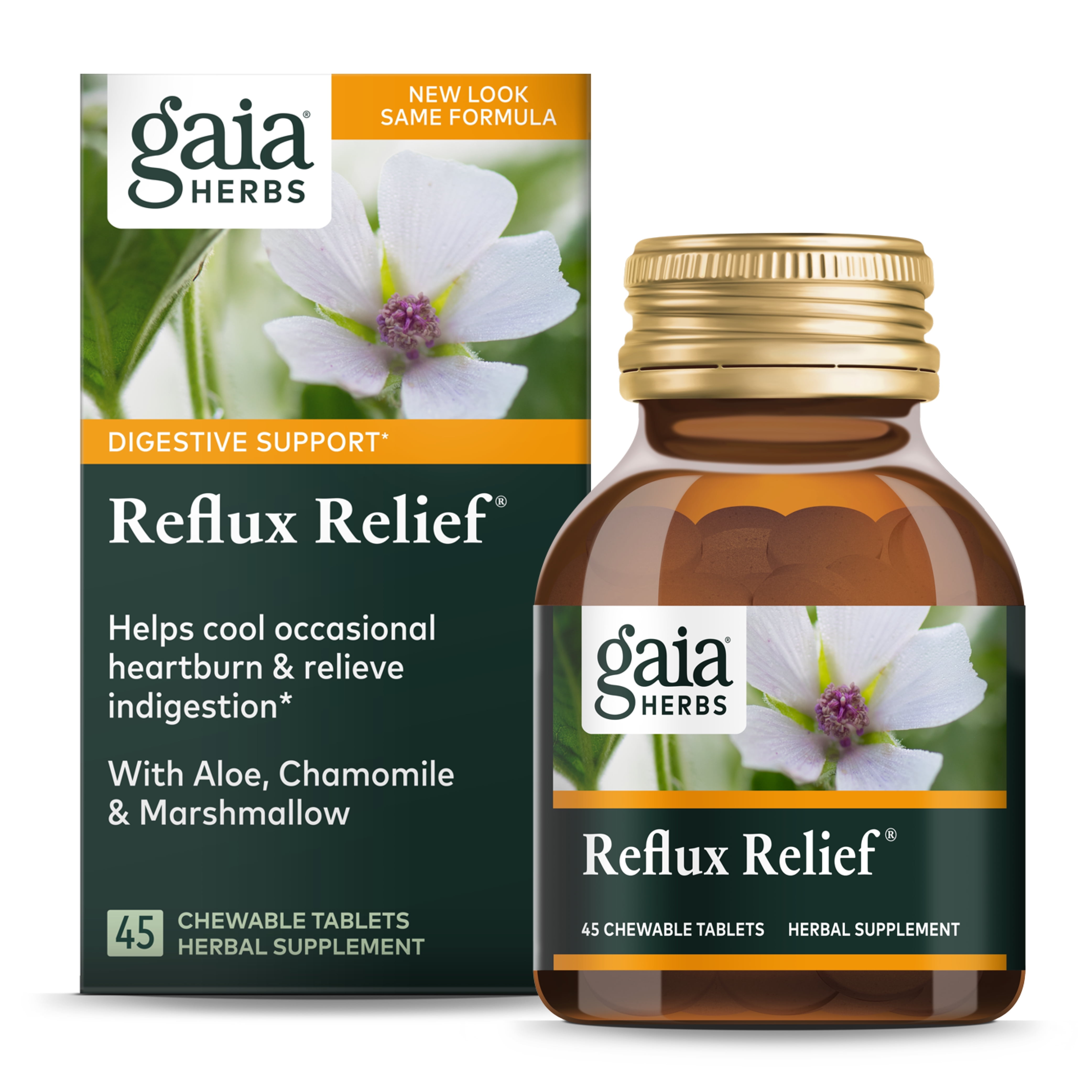 Gaia Herbs Reflux Relief, 45 Chewable Tablets - Walmart.com