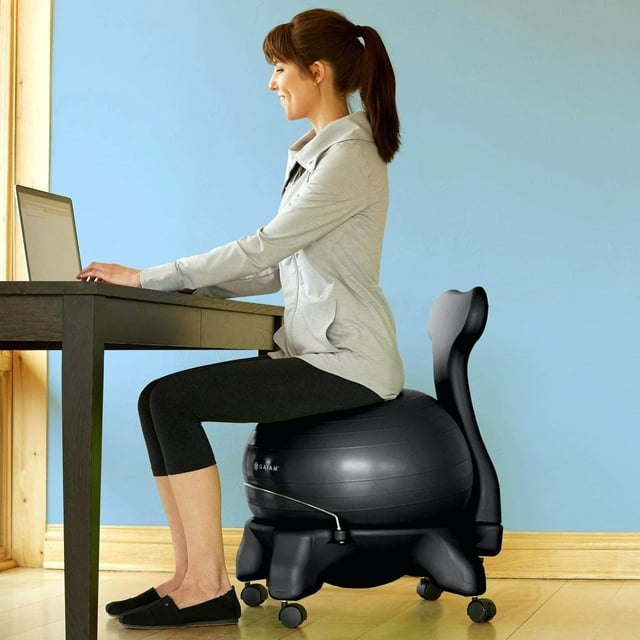 Gaiam Classic Gym Yoga Exercise Fitness Balance Ball Office Desk Chair ...