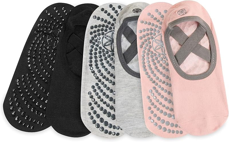 Gaiam Grippy Studio Yoga Socks for Extra Grip in Standard or Hot Yoga ...