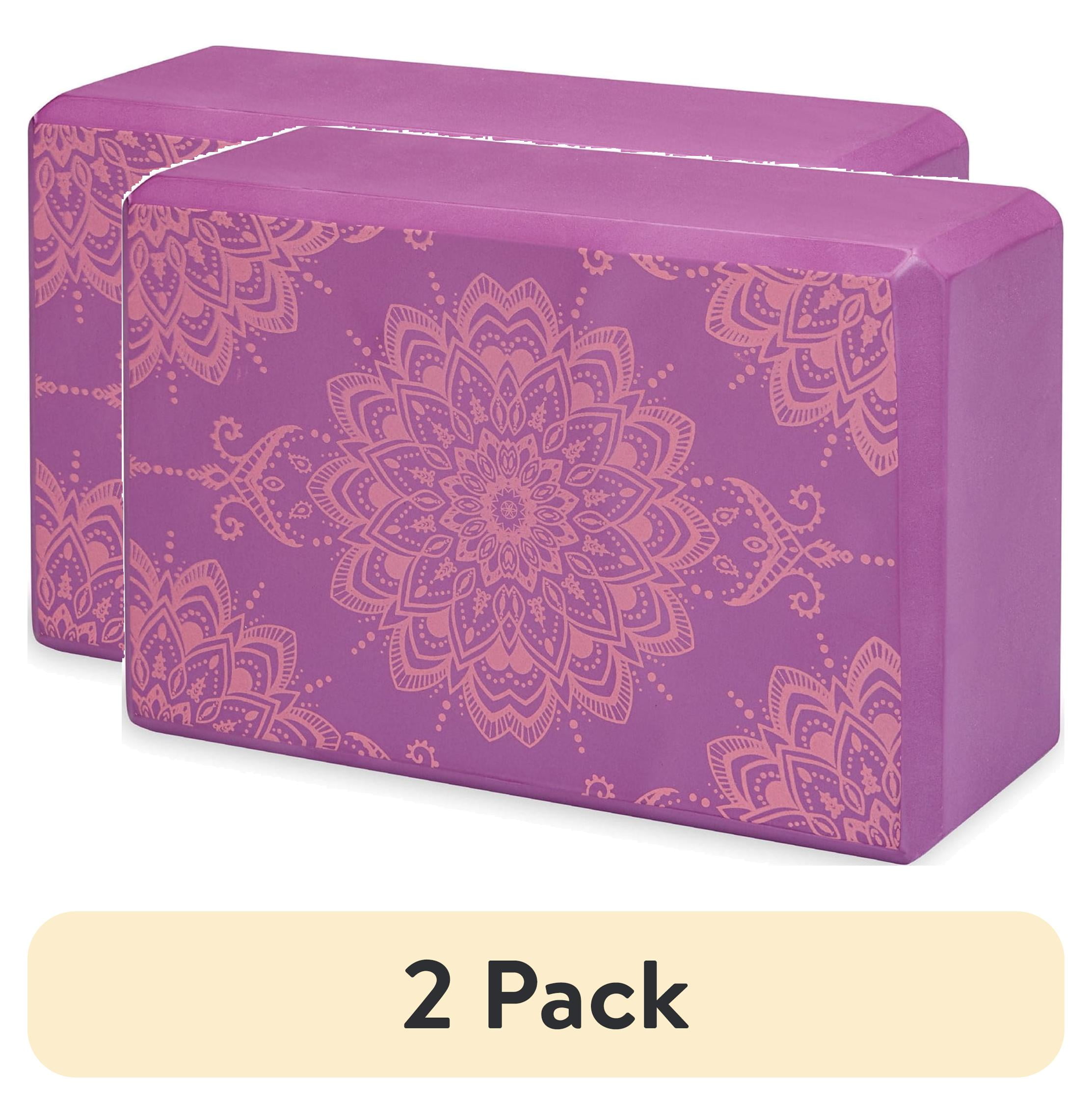 (2 pack) Gaiam Printed Fashion Yoga Block, Made from Sturdy Foam, Pink ...