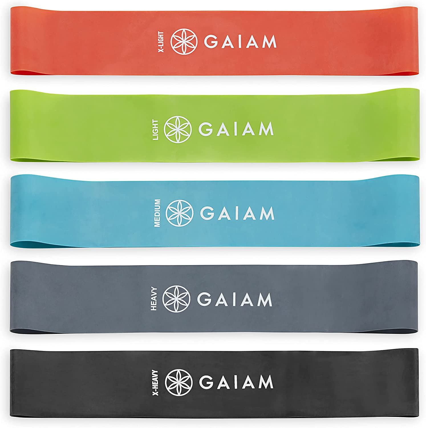 Gaiam Restore Mini Resistance Loop Bands - 5 Pack Booty Bands with 5 ...