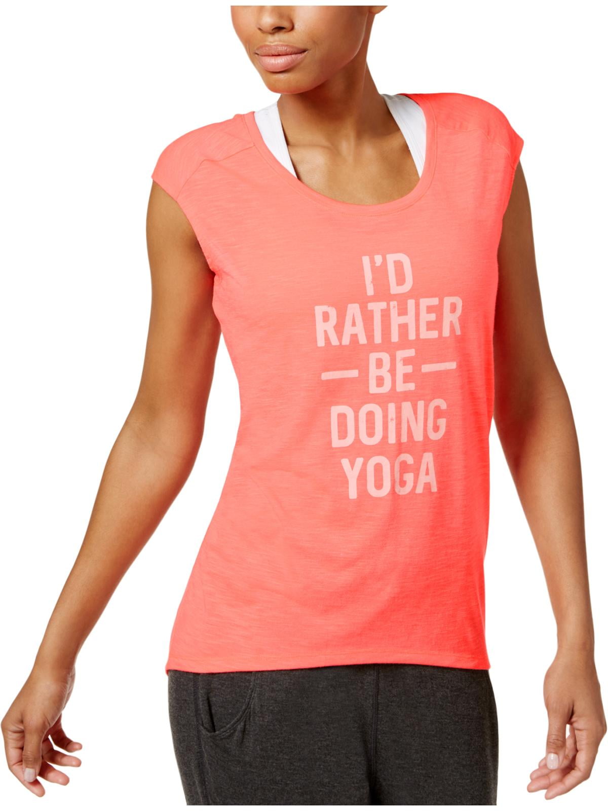 Gaiam Women's Yoga Short Sleeves Slub Graphic T-Shirt Polyester/Rayon ...