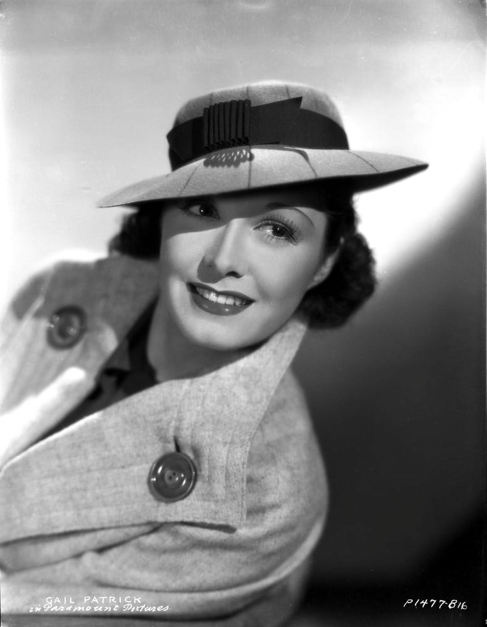 Gail Patrick on a Coat with Hat and smiling Portrait Photo Print (8 x ...