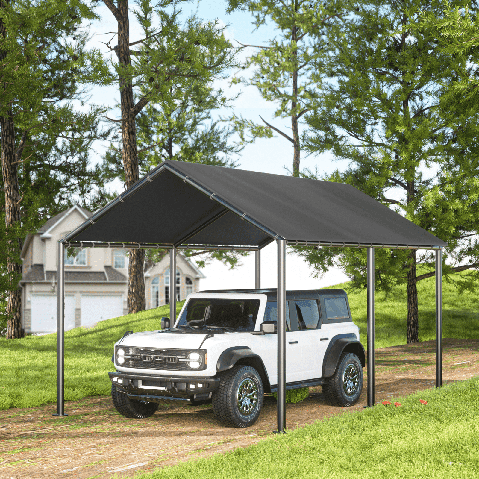 Gaildon Carport 10 x 20Ft Upgraded Heavy Duty Carport with Steel Wire ...