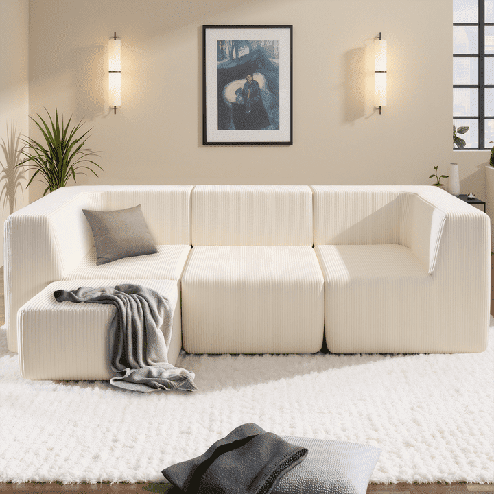 Gaildon Corduroy Sponge Sofa Lounge Chair Fluffy Modern Sleeper Chair ...