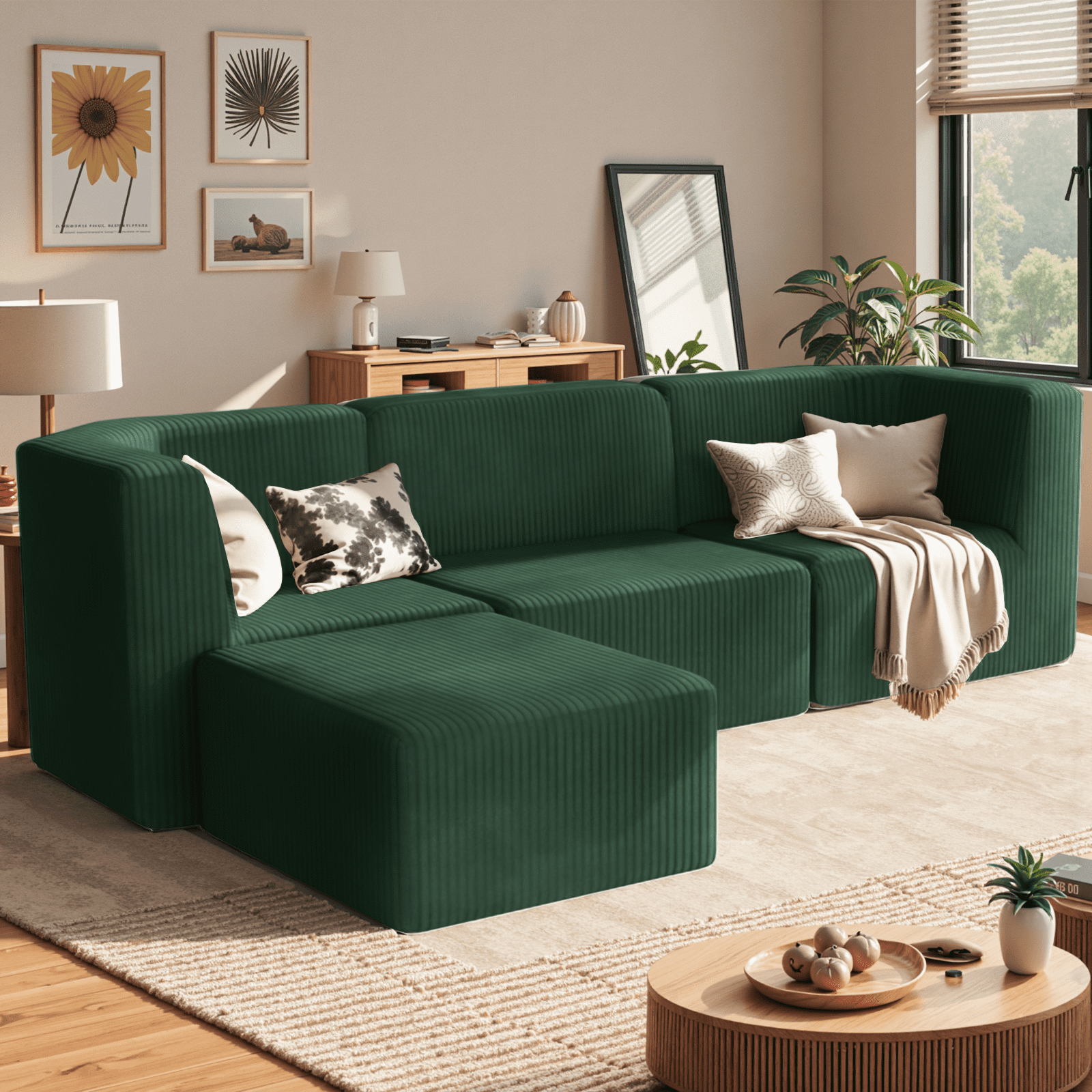 Gaildon Corduroy Sponge Sofa Lounge Chair Fluffy Modern Sleeper Chair ...