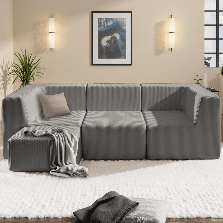 Gaildon Corduroy Sponge Sofa Lounge Chair Fluffy Modern Sleeper Chair ...