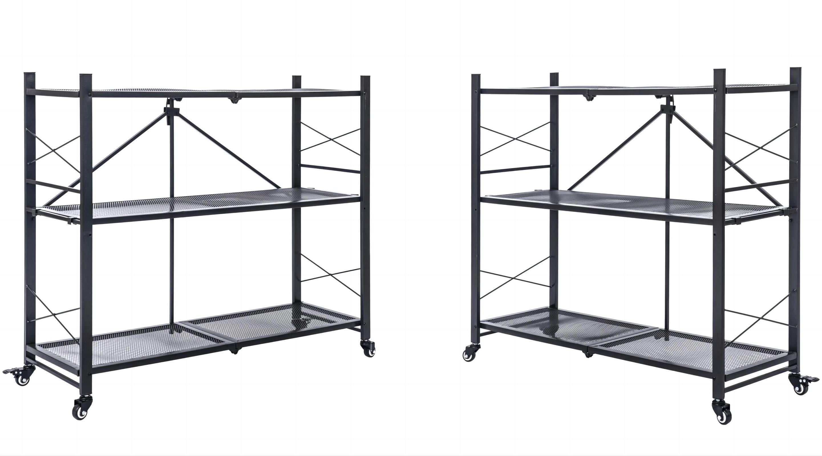 Gaildon Foldable Shelves two of 3 Tier Heavy Duty Metal Storage Shelves ...