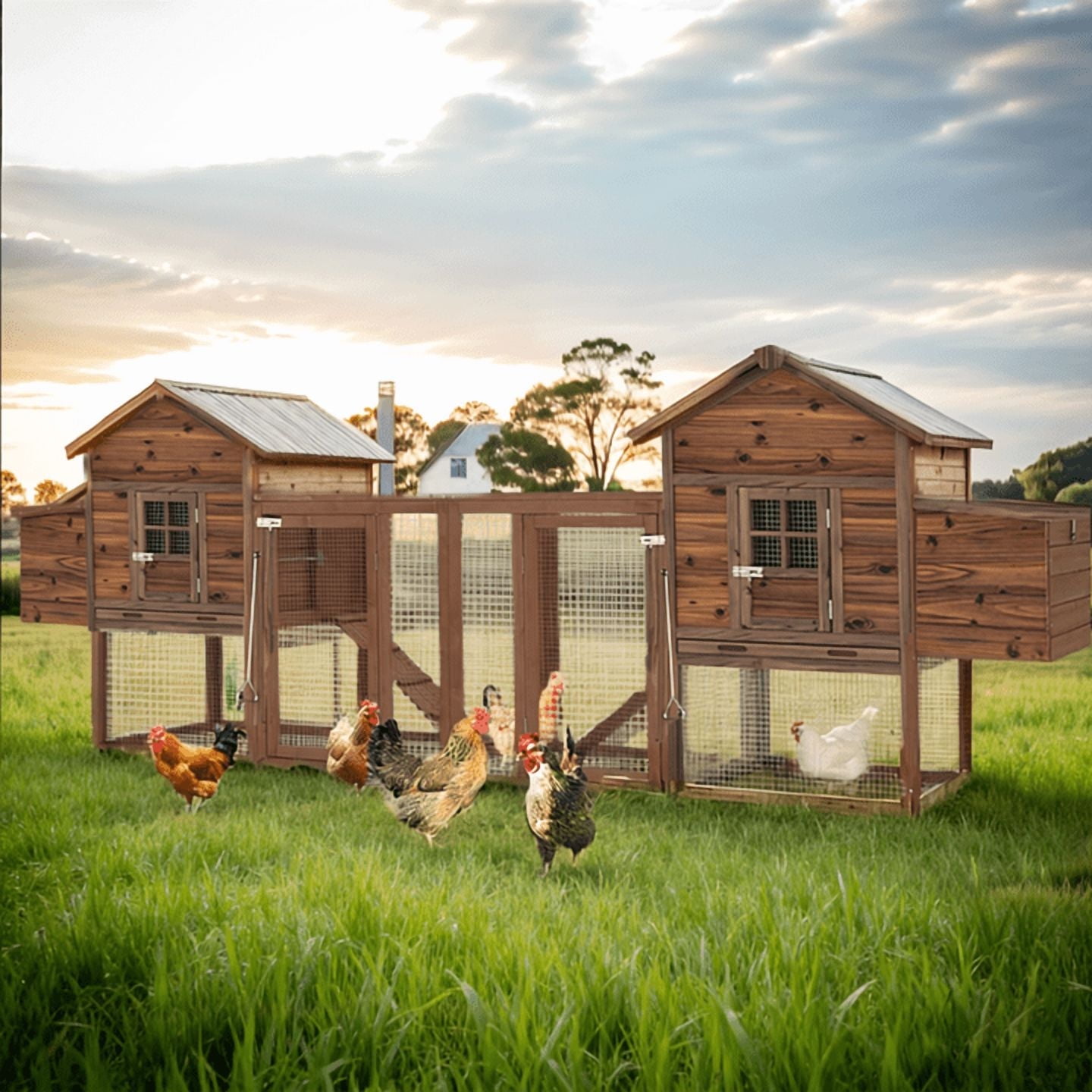 Gaildon Large Removable Chicken Coop for 4-5 Chickens ,with 2 Story ...