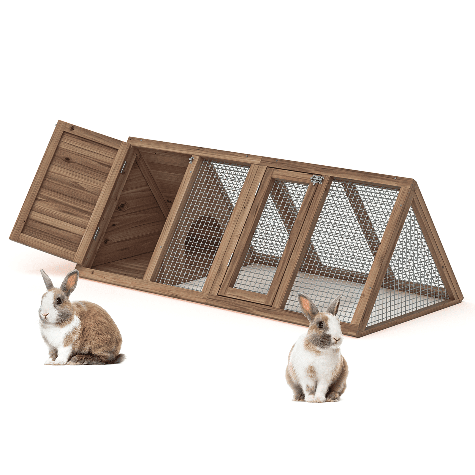 Gaildon Rabbit Hutch Outdoor Chicken Coop Wooden A-Frame Triangle Quail ...