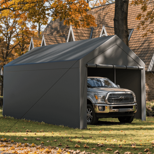 Gaildon W10xL20Ft Steel Carport Kit, Portable Garage, Removable ...