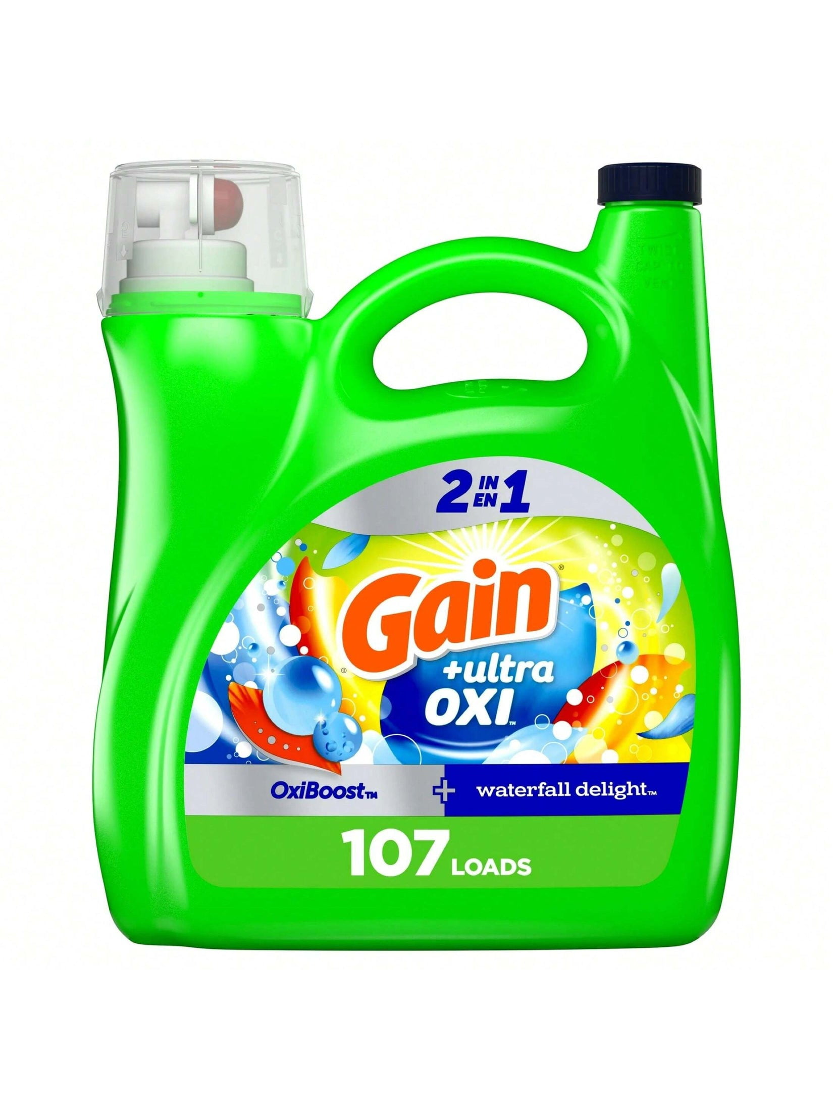Gain 154 Oz. Ultra Oxi Waterfall Delight Scent Liquid Laundry Detergent ...