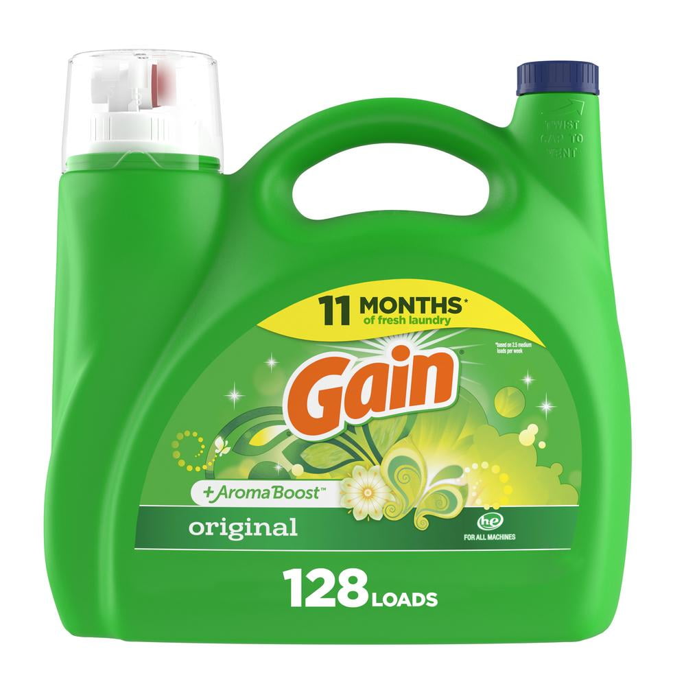 Gain Liquid Laundry Detergent, Original Scent, 128 Loads, 184 Fl Oz, HE ...