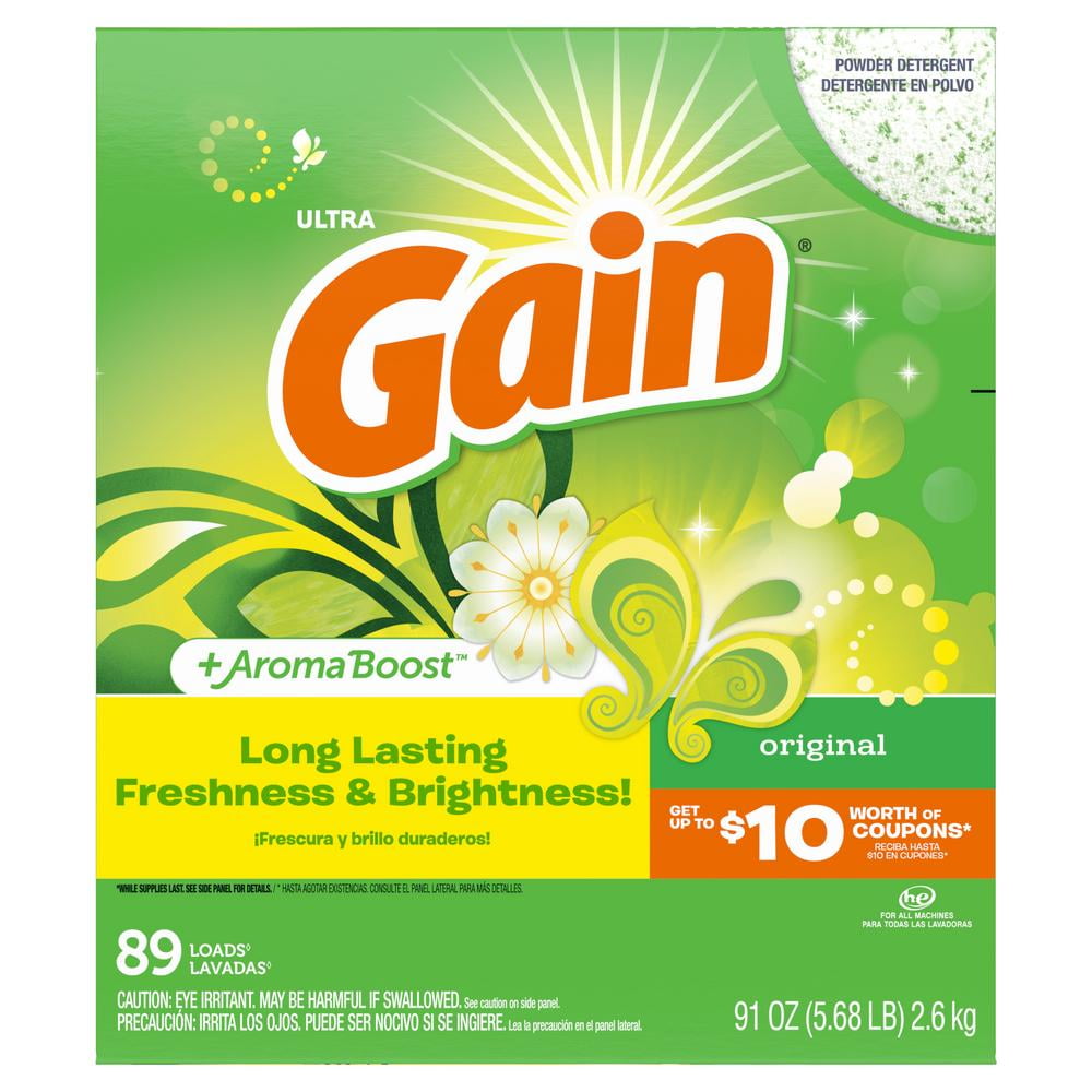 Gain Aroma Boost HE Powder Laundry Detergent, 89 Loads - Original 91 oz ...
