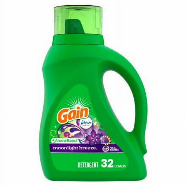 Gain + Aroma Boost Liquid Laundry Detergent Moonlight Breeze Scent 3 ...
