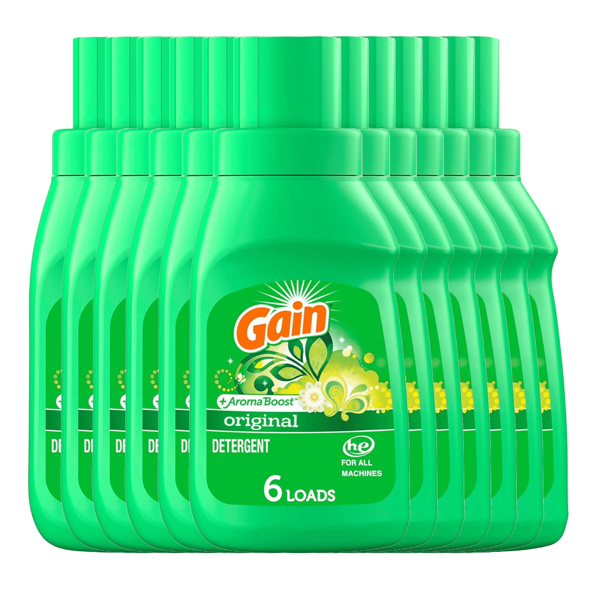 Gain Aroma Boost Liquid Laundry Detergent, Original Scent, 10 fl oz, 6 ...