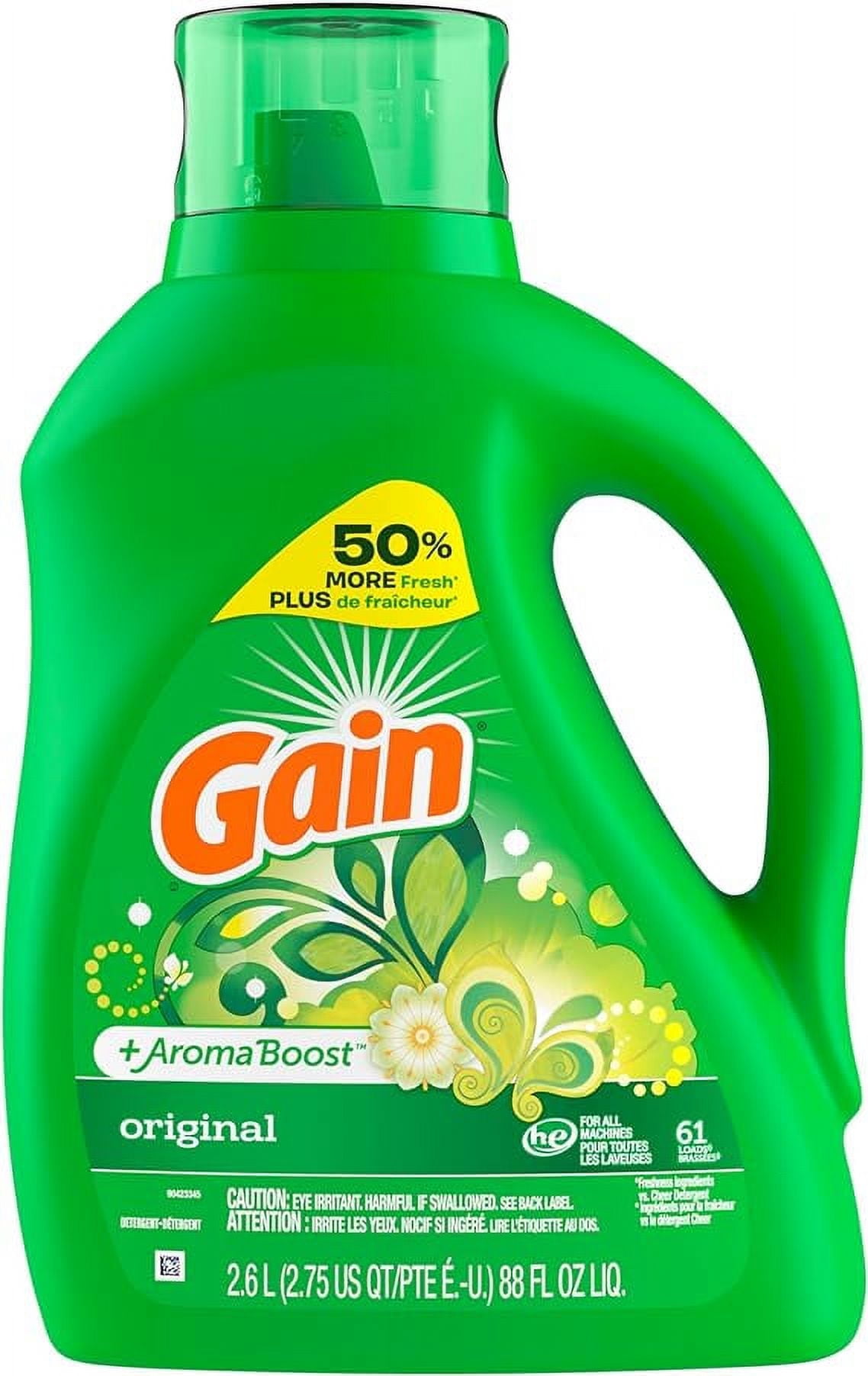 Gain + Aroma Boost Liquid Laundry Detergent, Original Scent, 61 Loads ...