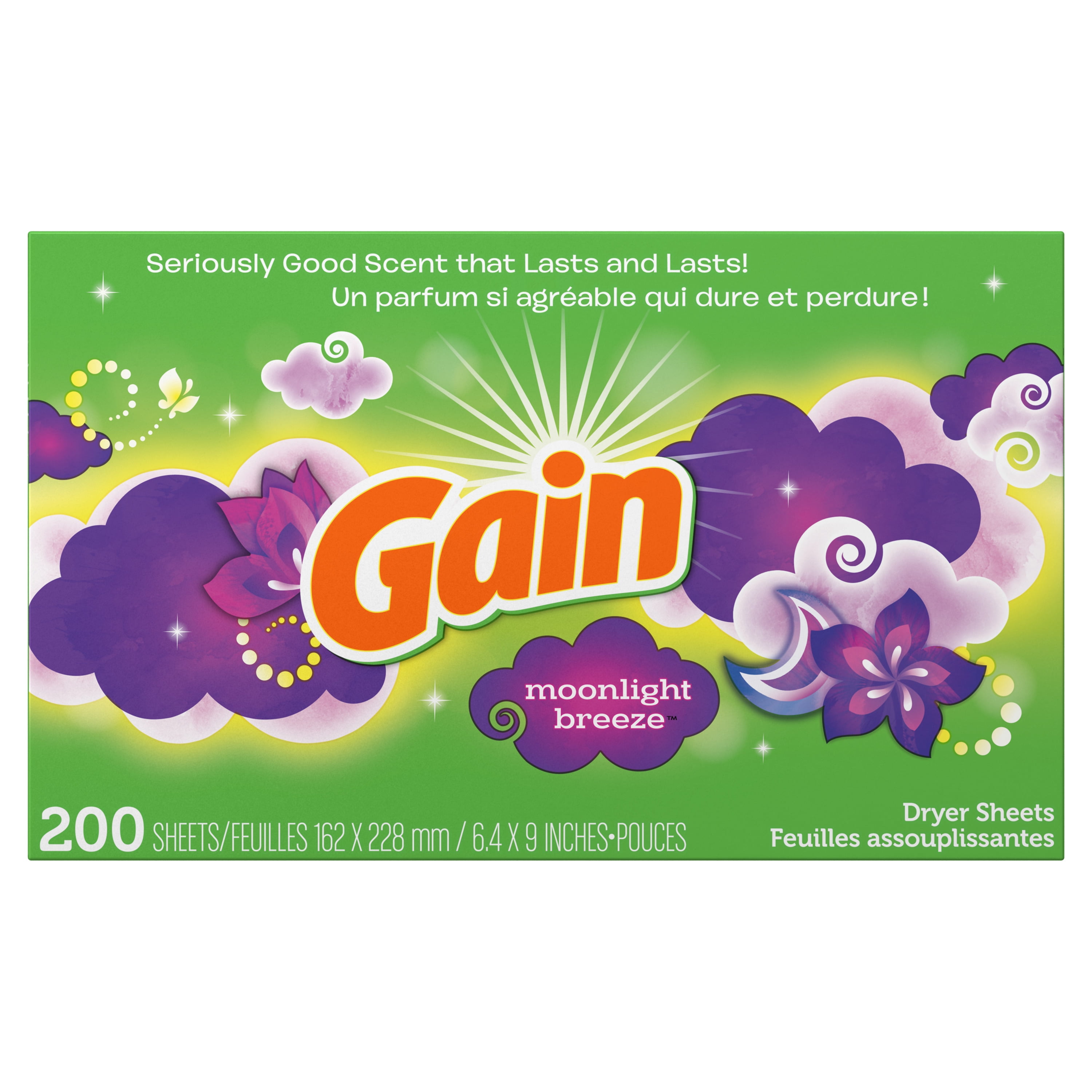 Gain Fresh Midnight Breeze Scent Dryer Sheets, 200 Count - Walmart.com