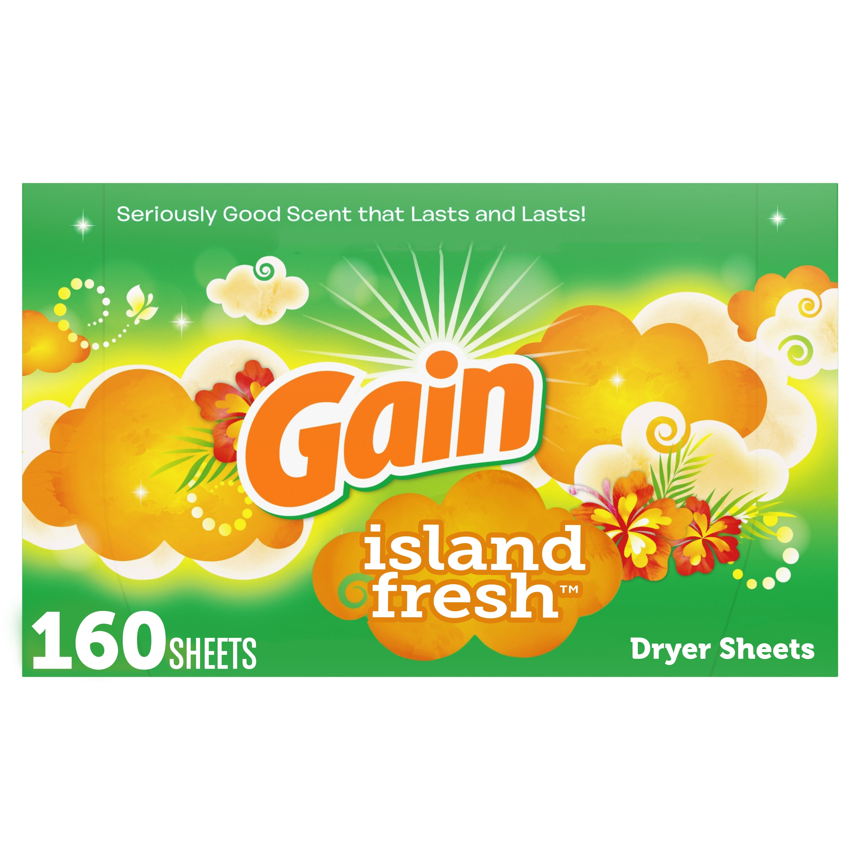 Gain Dryer Sheets with Island Fresh Scent, 160 Count - Walmart.com