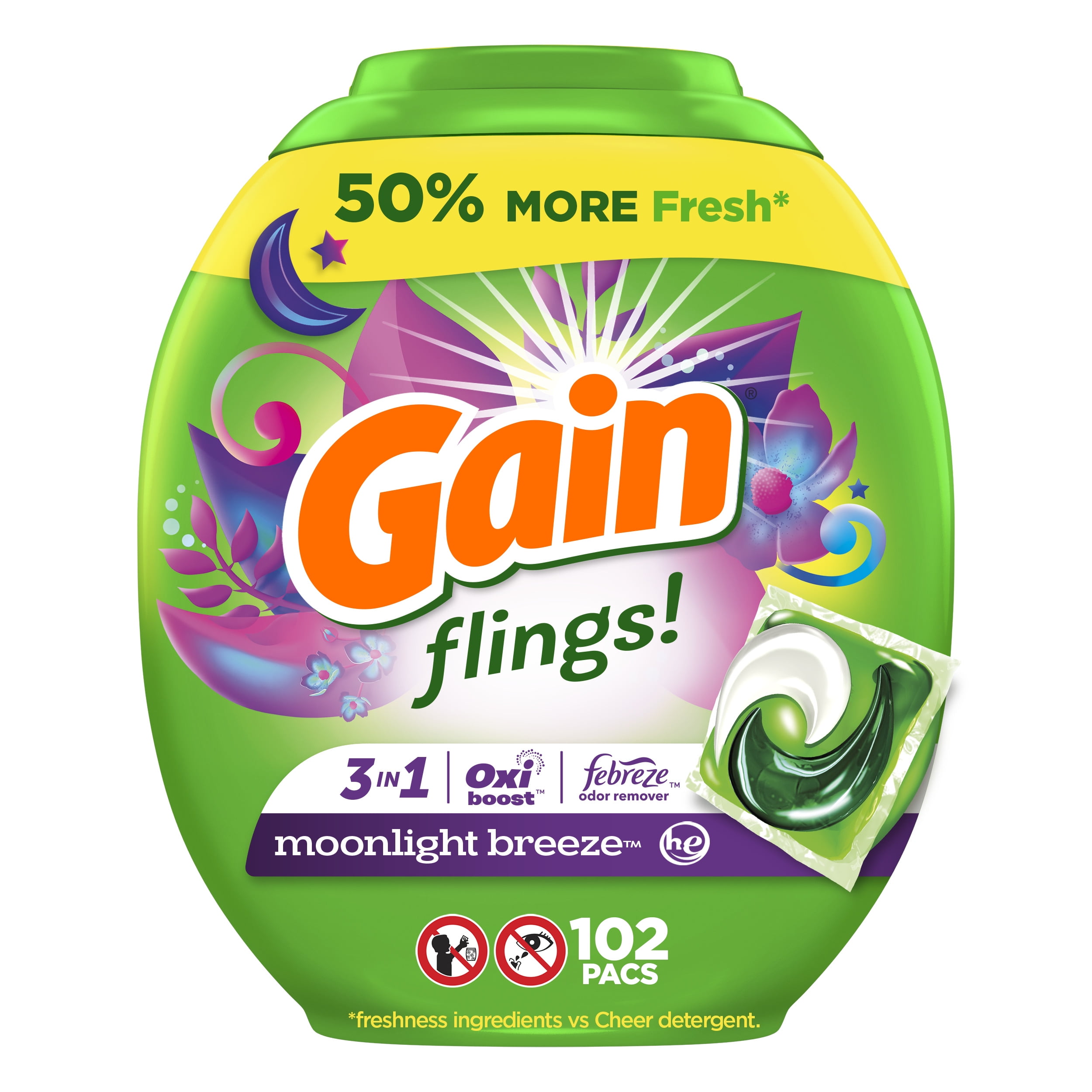 Gain Flings 3-in-1 Oxi Boost and Febreze Laundry Detergent Pacs ...