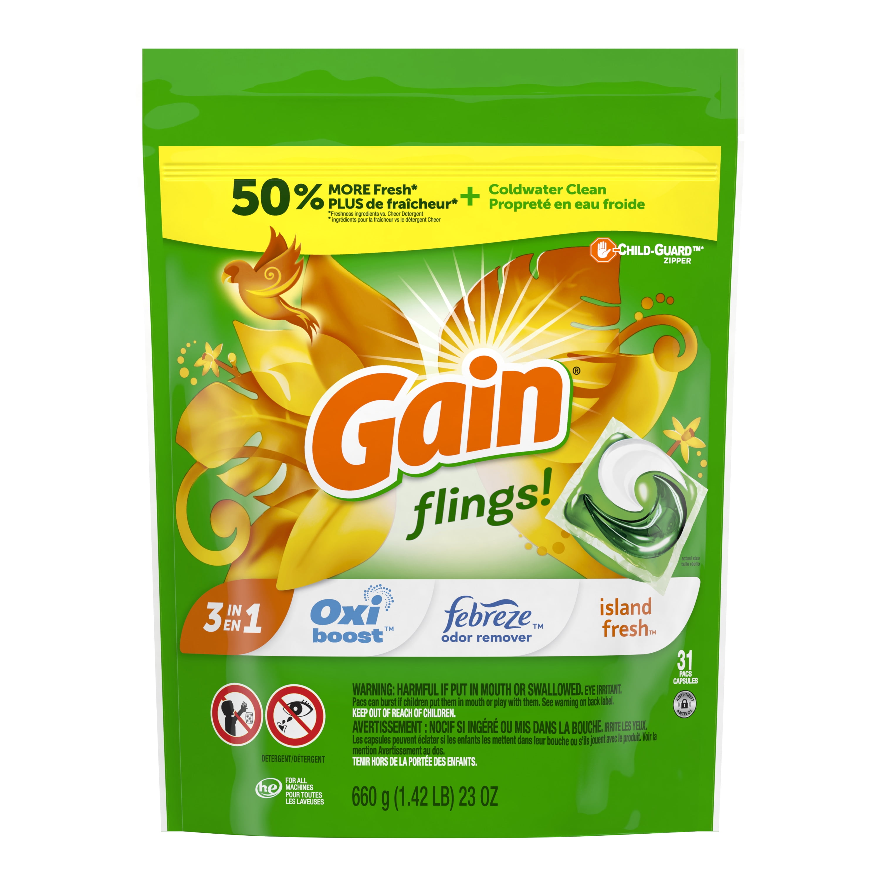 Gain Flings Island Fresh 31 Ct - Walmart.com