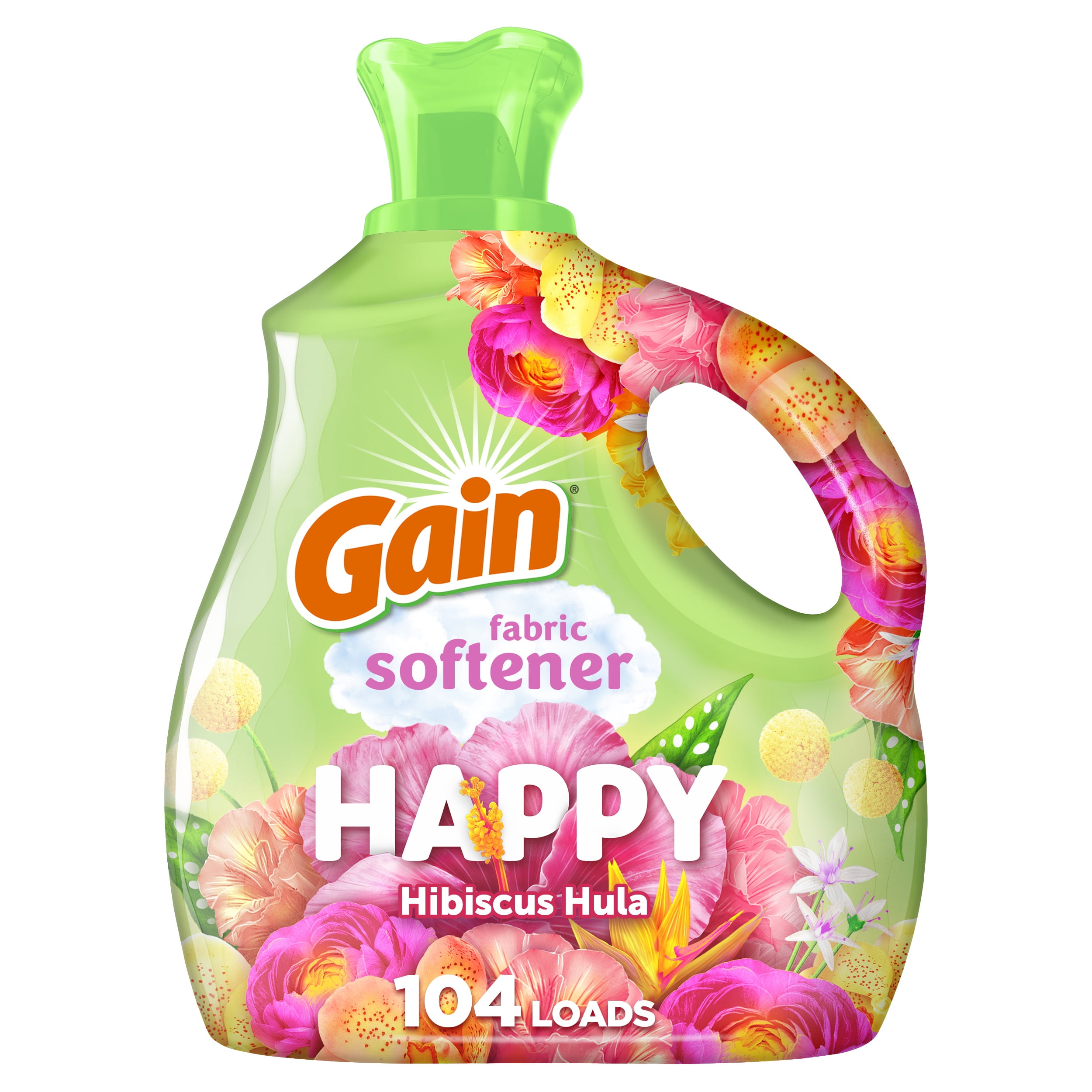Gain Liquid Fabric Softener and Conditioner, Happy, Hibiscus Hula Scent ...