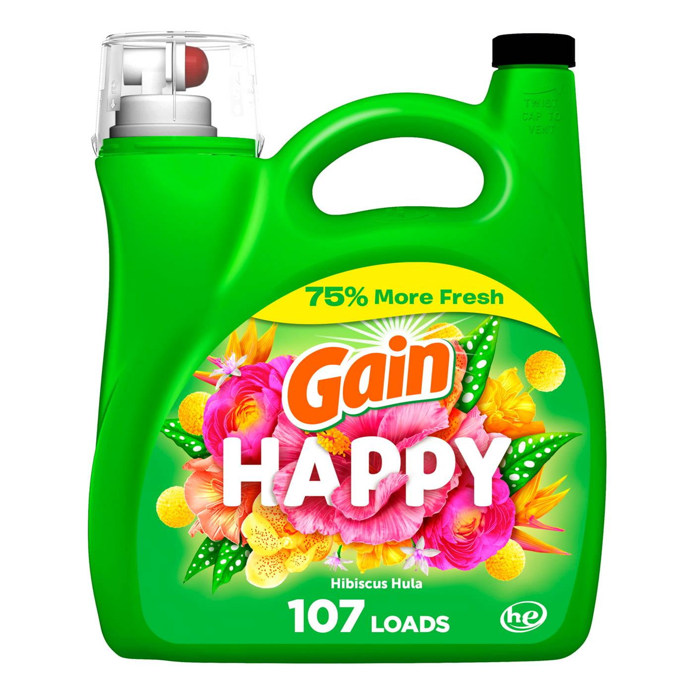 Gain Happy Hibiscus Hula Liquid Laundry Detergent 107 Loads - 154 oz ...