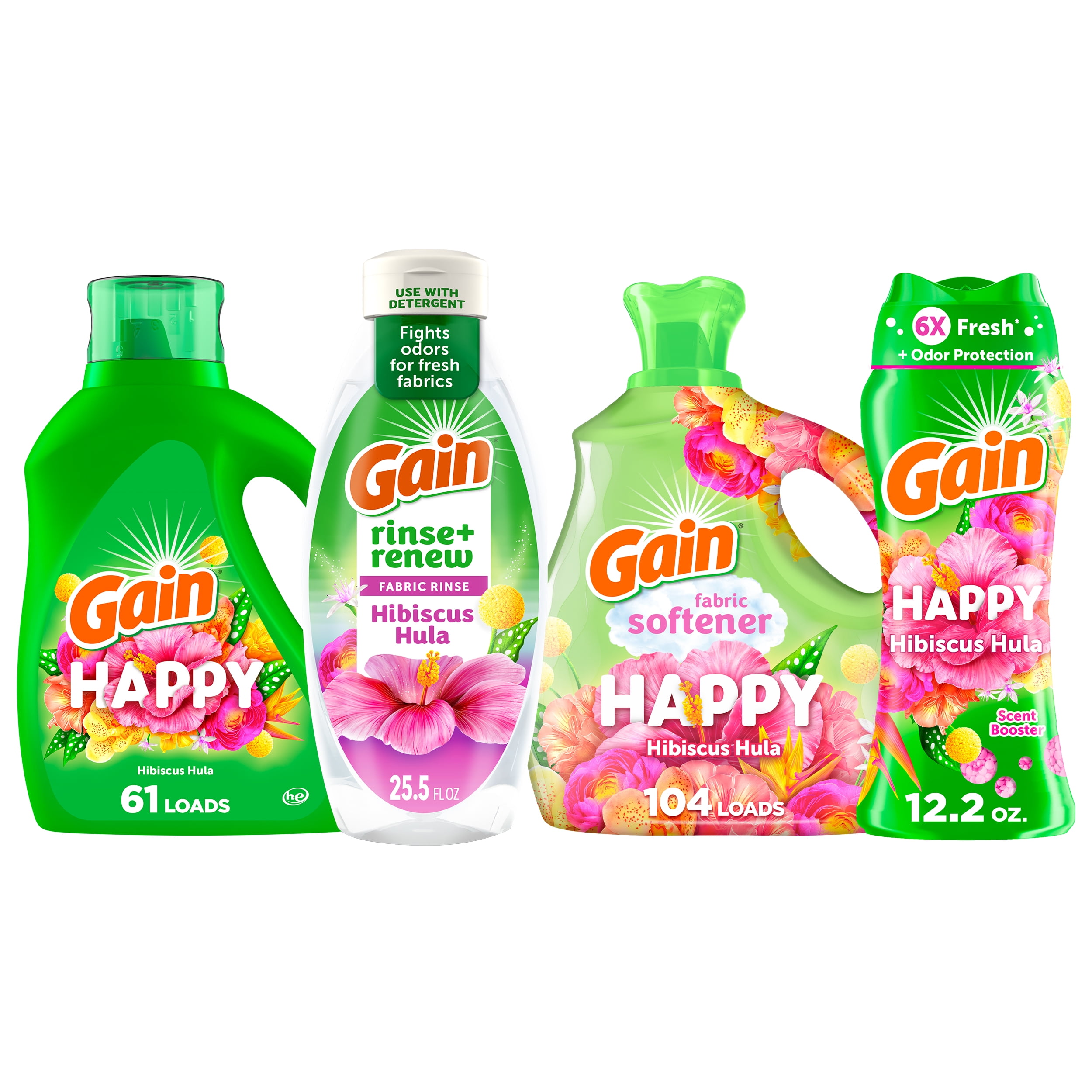 Gain Hibiscus Hula Ultimate Freshness Laundry Bundle with Gain Liquid ...