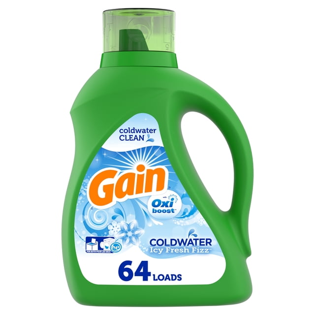 Gain Icy Fresh Fizz HE, Liquid Laundry Detergent, 100 Fl Oz 64 Loads ...