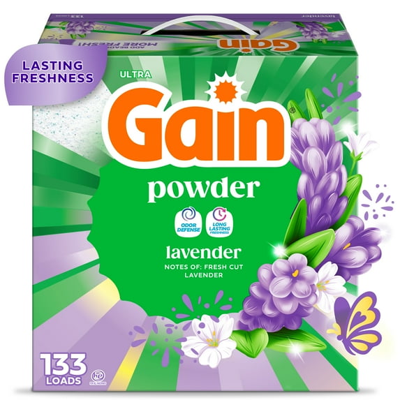 Gain Powder Laundry Detergent Lavender Scent 123 oz 133 Loads Safe for ...