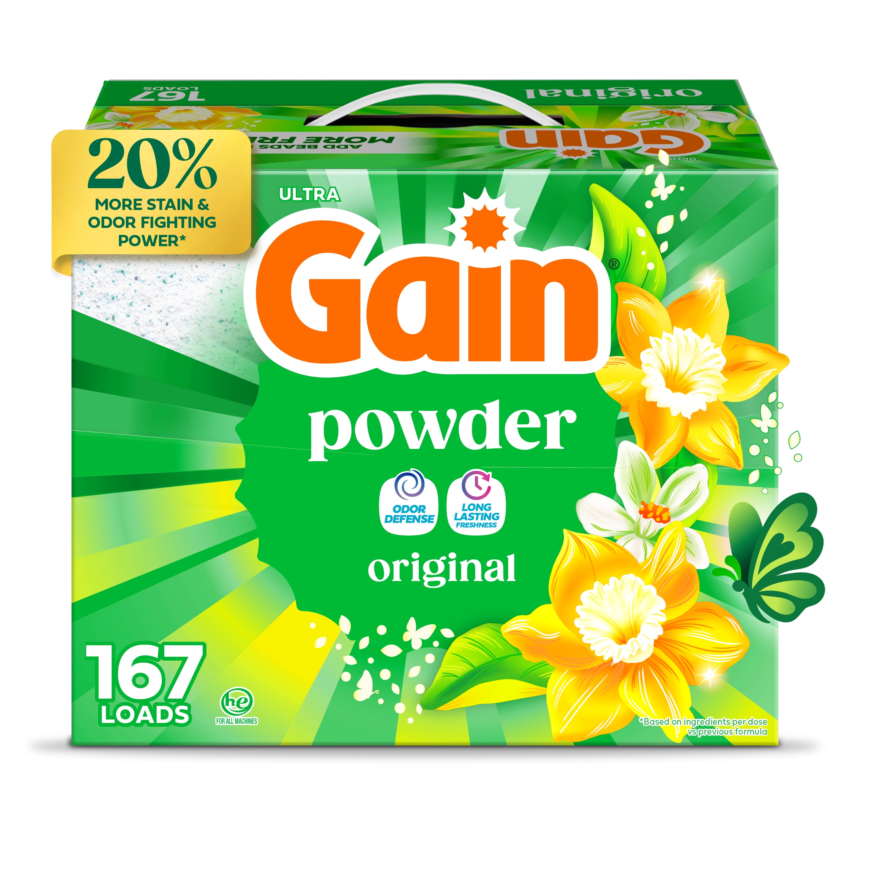 Gain Powder Laundry Detergent, Original Scent, 154 oz, 167 Loads ...