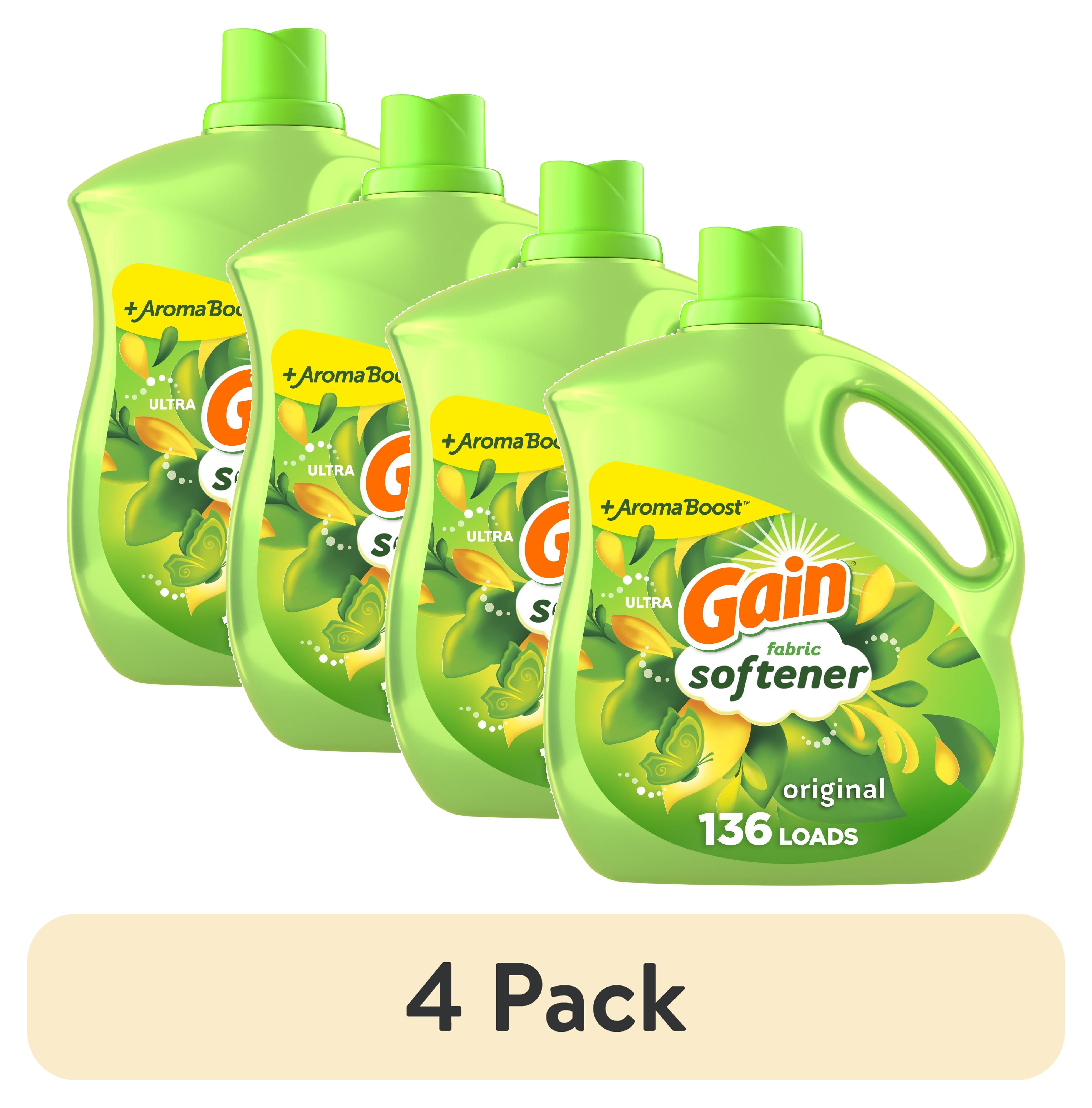 (4 pack) Gain Laundry Liquid Fabric Softener, Original Scent, 100 fl oz ...