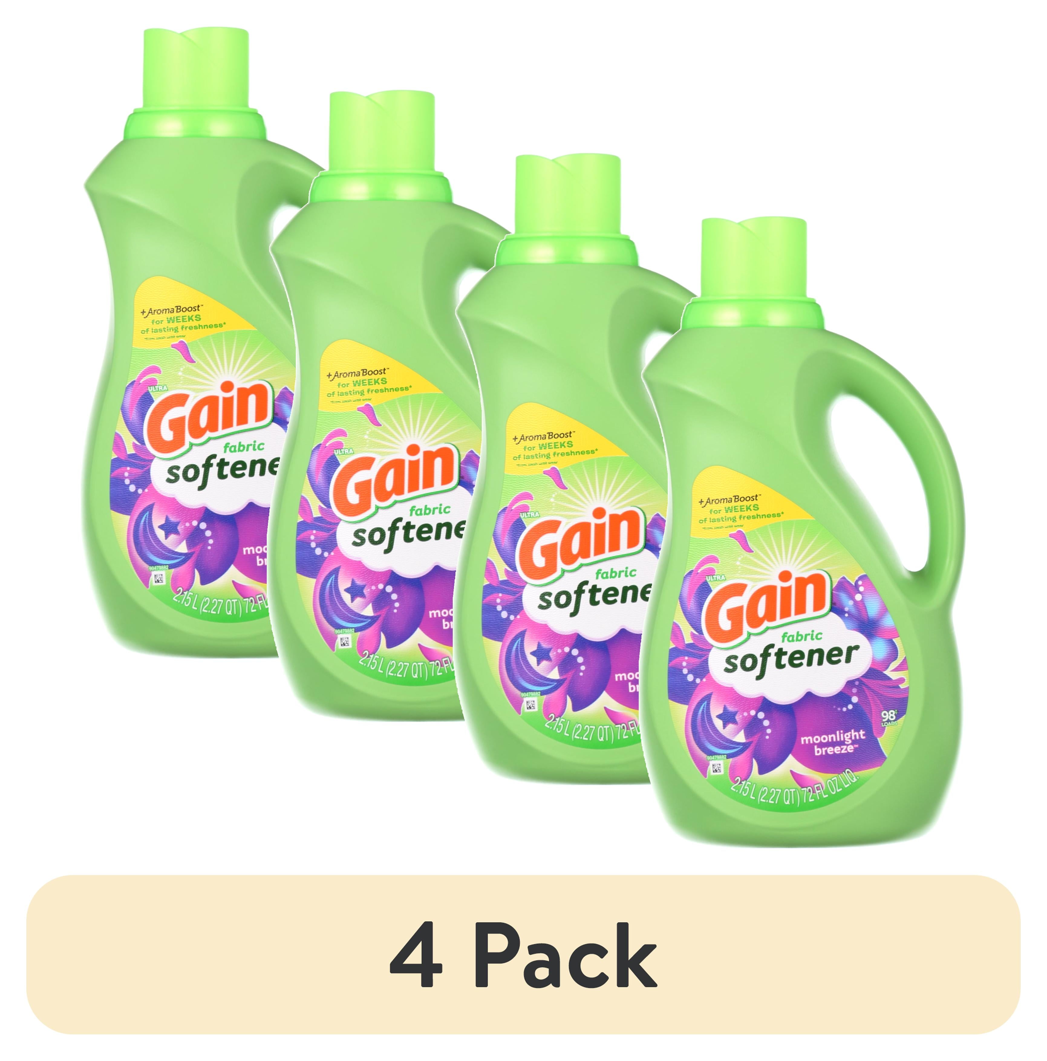 (4 pack) Gain Laundry Liquid Fabric Softener and Conditioner, Moonlight ...