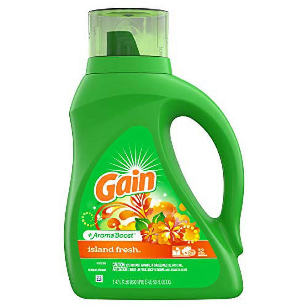 Gain Liquid Detergent with Fresh Lock, Island, 50 oz - Walmart.com