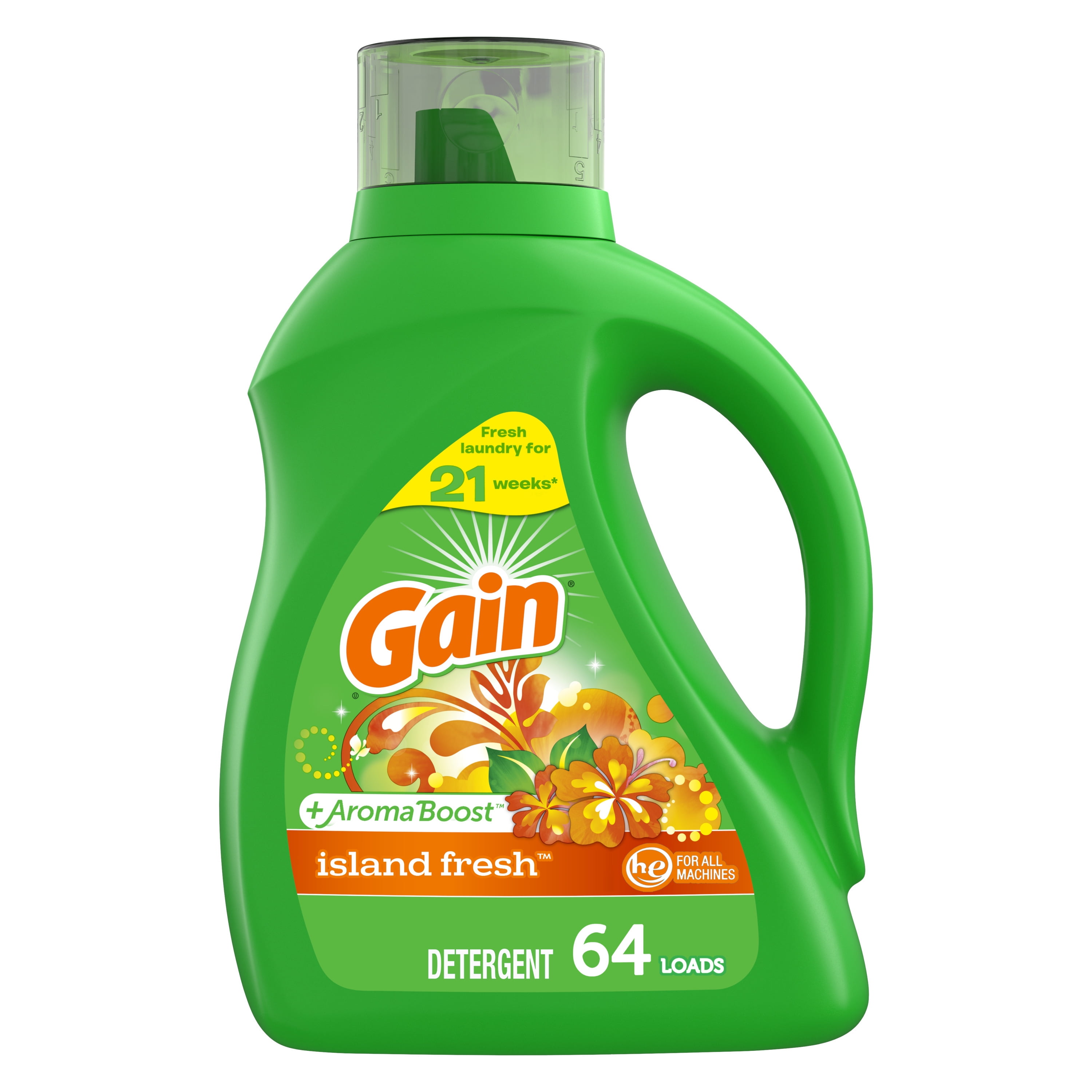 Gain Liquid Laundry Detergent, Island Fresh, Oxi Boost, Cold Water Wash ...